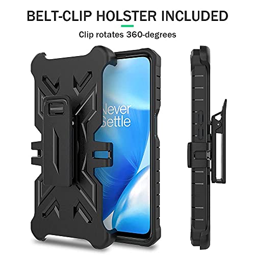 Case for OnePlus Nord N200 5G Case with Screen Protector x2 Tempered Glass [Rotating Belt Clip Holster] [Kickstand] Military Grade Heavy Duty Bumper Shockproof Full Body Protection Nord N200 5G Case-4