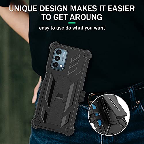 Case for OnePlus Nord N200 5G Case with Screen Protector x2 Tempered Glass [Rotating Belt Clip Holster] [Kickstand] Military Grade Heavy Duty Bumper Shockproof Full Body Protection Nord N200 5G Case-4