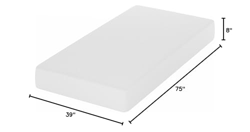 Furinno Tidur Cooling Gel Memory Foam Mattress, 8 Inch, Twin, White