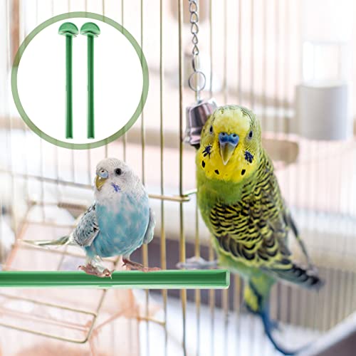 POPETPOP Bird Cage Perch Plastic Parrot Branch Stand Parrot Cage Hanging Toys for Small Conures Macaws Parakeets Parrots Love Birds Finches Green 10PCS