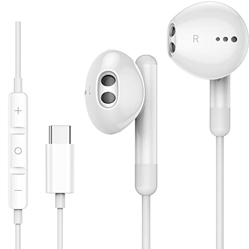 USB C Headphones, Type C Earphones HiFi Stereo in Ear Wired Earbuds USB C Earphones, Type C Headphones with Mic Compatible with Samsung Galaxy S21 Ultra S20 FE Note 10 Google Pixel 6 5 4XL Oneplus 9 8
