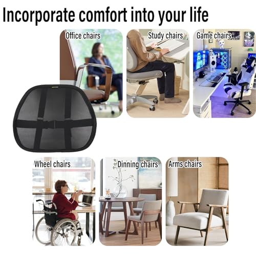 SANHSEHOME Lumbar Support Back Support for Office Chair 2 Pack Lumbar Support Pillow for Car Chair Back Support with Triple Layer Mesh & Adjustable Straps