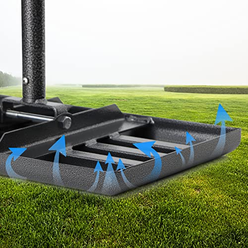 SANDEGOO Lawn Leveling Rake | Levelawn Tool | Level Soil or Dirt Ground Surfaces Easily | 18β x 10β Ground Plate | rakes for lawns Heavy Duty 72β Extra Long Handle | Extracted Iron Metal Black