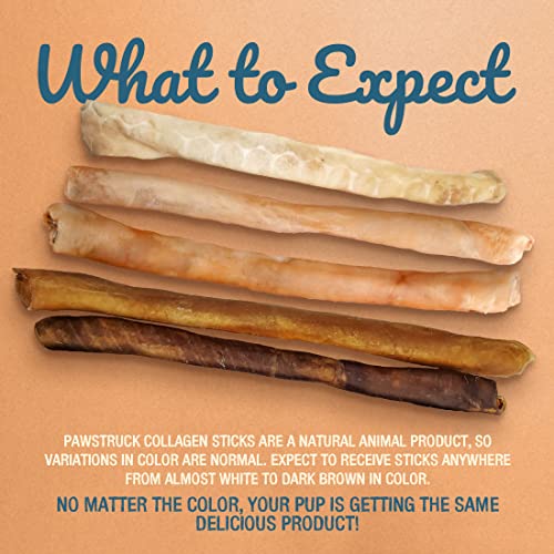 Pawstruck Beef Collagen Sticks for Dogs, Long Lasting Chews for All Breeds, 5-Count Bully Sticks and Rawhide Alternative Treats w/Chondroitin & Glucosamine, Low Fat & High Protein Dental Treats
