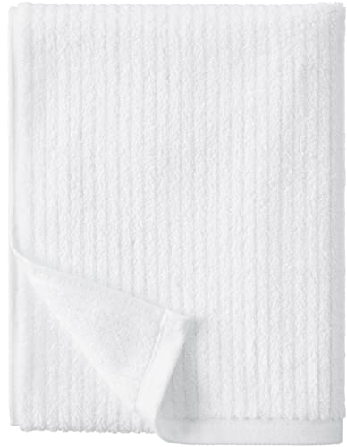 Amazon Aware 100% Organic Cotton Ribbed Bath Towels - 6-Piece Set, White