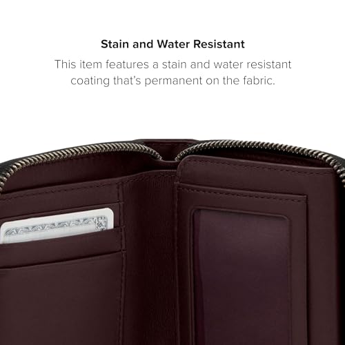 TUMI - Voyageur Tri-Fold Zip-Around - Aesthetic Women's Zipper Wallet with Cash/Card Holders - Travel Wallet - With Gift Box - Deep Plum