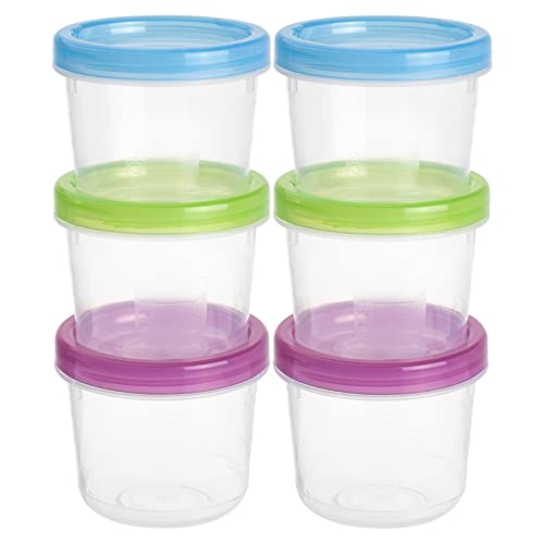 Mosville Baby Food Containers - 12 Sets, 4 OZ Food Grade Plastic Small Containers with Lids, Leakproof and Reusable, Microwave & Dishwasher Safe Freezer Containers for Food……