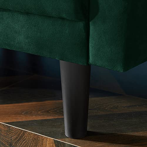 Reversible SECTIONAL Sofa Sleeper with 2 Pillows Dark Green Velvet
