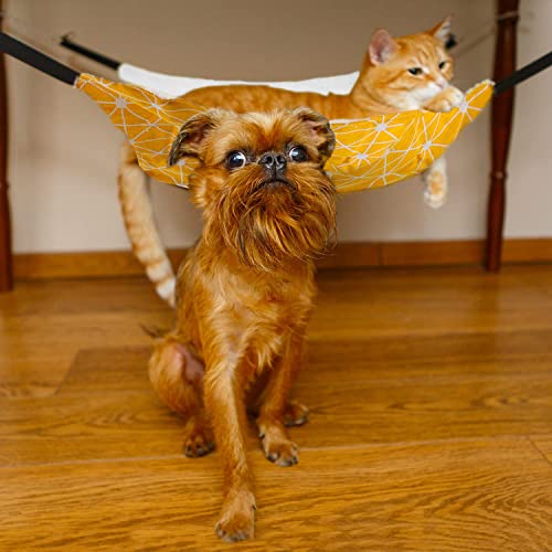 3 Pcs Cat Hammock, Reversible Cat Hanging Hammock Pet Cage Hammock Soft Plush Cat Bed Double Sided Resting Sleepy Pad with Adjustable Straps for Cats Rabbits Small Dogs Small Animals