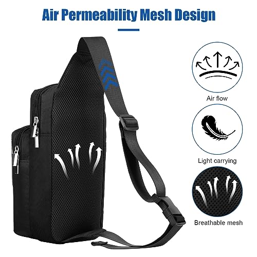 Xishwon Backpack Carrying Travel Bag for Nintendo Switch/Lite/OLED/Console/Dock/Joy-Cons&Accessories Storage, Portable Nylon Waterproof Crossbody Shoulder Chest Sling Side Gaming Bag for Men, Black