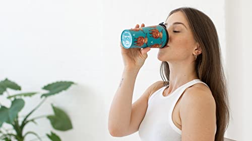 Eco Chic Reusable Thermal Coffee Cup | Stainless Steel Insulated Travel Mug with Leakproof Lid | Eco-Friendly and Reusable for Hot & Cold Drinks (Green Sheep, 380ml/13oz)
