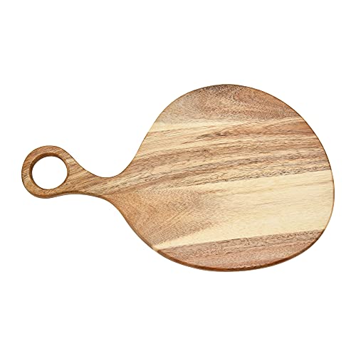 Main + Mesa Round Acacia Wood Cutting Board with Handle