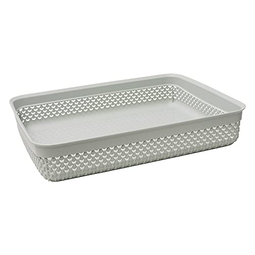 JVL Droplette Design Set of 3 Rectangular Plastic Storage, One Size, Grey