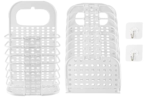 HOME-X Collapsible Laundry Hamper, Plastic Clothes Hamper and Collapsible Laundry Basket, Convenient Hanging Laundry Hamper, 18" L x 10 ½” W x 6 ½” H, White