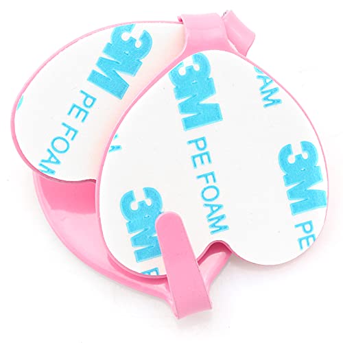 Lind Kitchen 5PCS 40x45mm Stainless Steel Heart-Shaped Hook Heart Shaped Multifunctional Self Adhesive Door Hook Coat Hooks Wall Mounted Coat Rack Closet Hooks, Nordic Pink