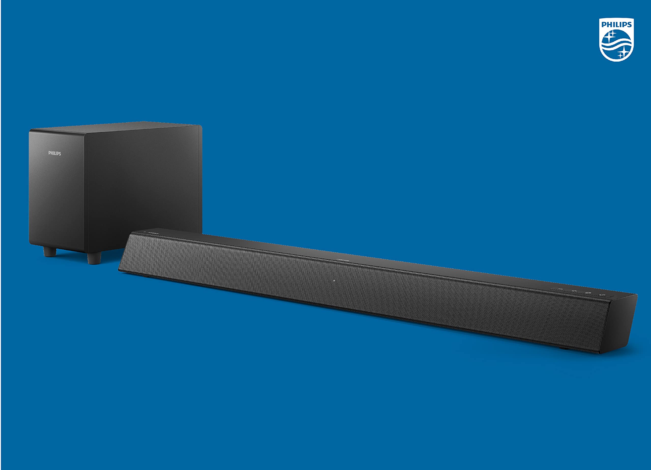PHILIPS B5305 2.1 Soundbar Speaker with Wireless Subwoofer, Remote Control, Bluetooth Streaming and HDMI ARC (TAB5305) (Renewed)