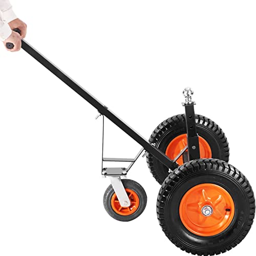 VEVOR Adjustable Trailer Dolly, 1000lbs Tongue Weight Capacity, Carbon Steel Trailer Mover with 19''-26'' Adjustable Height & 2'' Ball, 16'' Pneumatic Tires & Universal Wheel, for Moving RV Trailer