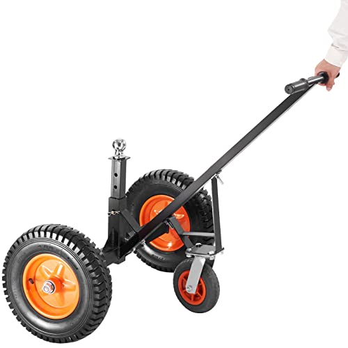VEVOR Adjustable Trailer Dolly, 1000lbs Tongue Weight Capacity, Carbon Steel Trailer Mover with 19''-26'' Adjustable Height & 2'' Ball, 16'' Pneumatic Tires & Universal Wheel, for Moving RV Trailer