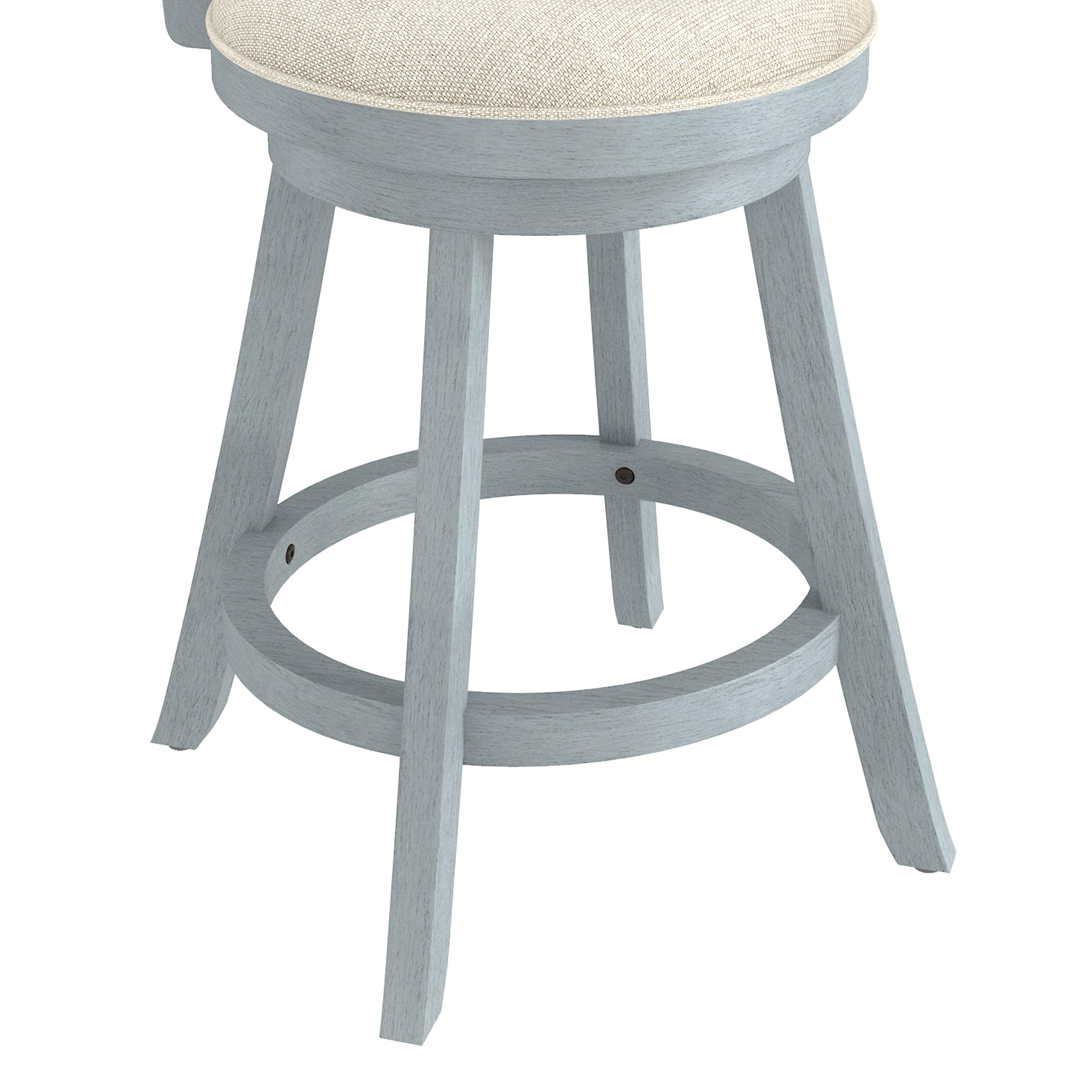 Hillsdale, Fairfox Wood Counter Height Swivel Stool with Rectangular Lattice Back, Blue Wire Brush