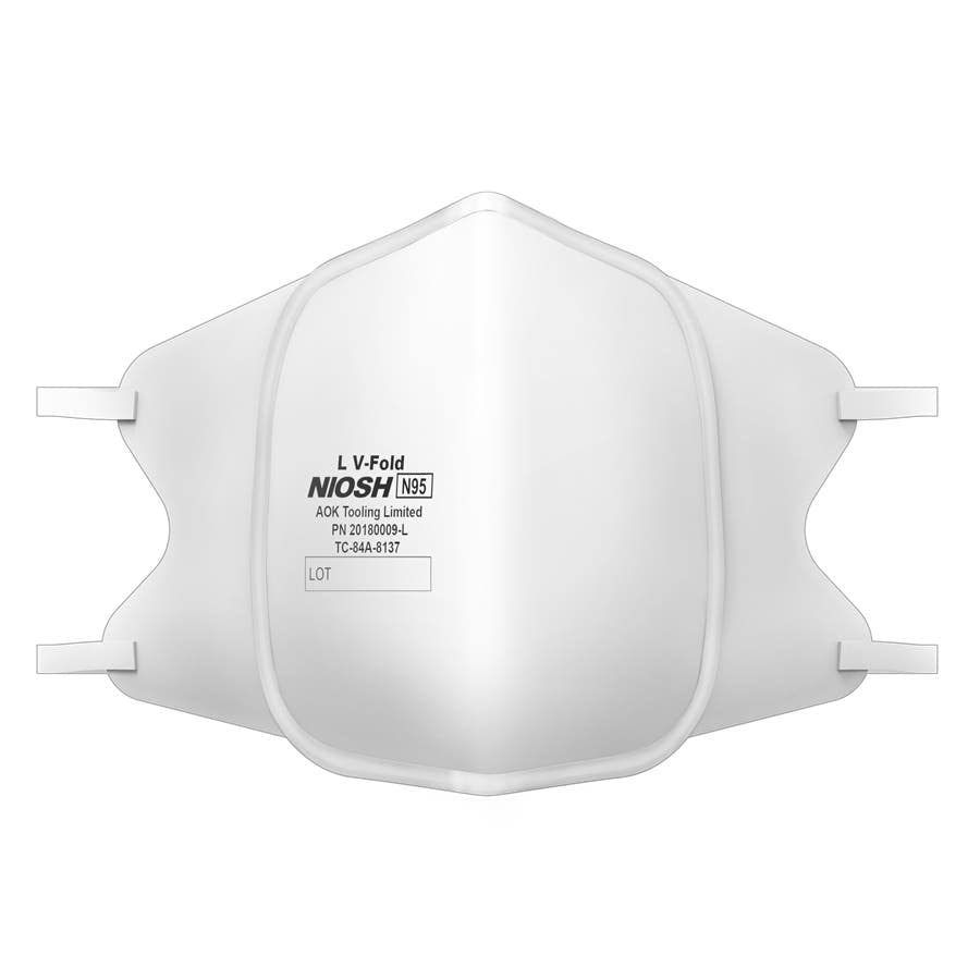 MAGID N95 Respirator Masks with Metal Nose Clip & Latex-Free Elastic Headband, Triple Layer Construction, Foldable (Medium) - 10 Respirators