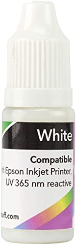 Invisible UV Black Light Ink for Inkjet Printers, Fluorescent Invisible UV Ink Visible only at Black Light (White, 100 ml)