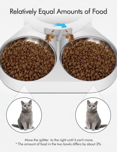PETLIBRO Pet Food Splitter with Stainless Steel Bowls, Automatic Cat Feeder Bowls for Two Cats or Dogs, Suitable for PETLIBRO Automatic Cat Feeder PLAF005, PLAF006, PLAF103, PLAF203