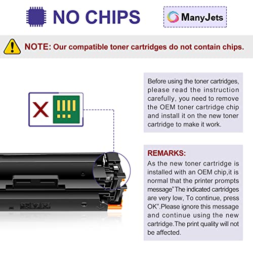 ManyJets 414X W2020X Compatible Toner Cartridge Replacement for HP 414A W2020A 414X W2020X Work with HP M479fdw M479fdn M454dw M454dn M479 M454 M479dw Printer (4-Pack,NO CHIP)