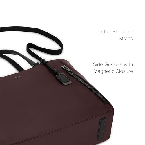 TUMI - Voyageur Valetta Large Tote - 15" Laptop Purse for Business, Travel - Stain, Water-Resistant - Crossbody Strap - Deep Plum