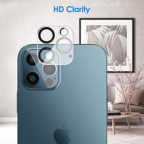 JETech Privacy Screen Protector for iPhone 12 Pro Max 6.7-Inch with Camera Lens Protector, Anti Spy Tempered Glass Film, 2-Pack Each