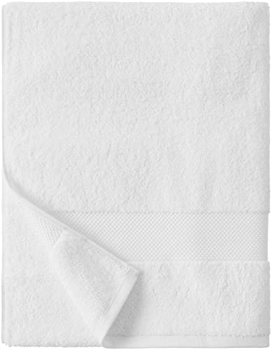 Amazon Aware 100% Organic Cotton Plush Bath Towels - Bath Towels, 4-Pack, White