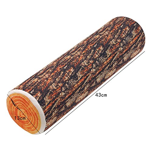 ZHANGXD 2PCS Creative Natural Wood Design Round Long Throw Pillow, Cushion for Home, Couch, Sofa, Bedroom, Living Room Decor, Stump (#1)