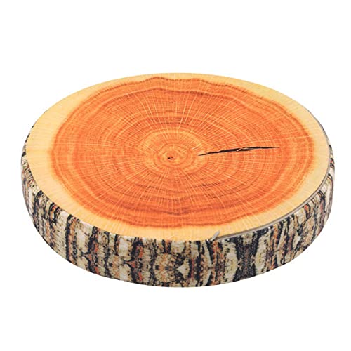 ZHANGXD 2PCS Creative Natural Wood Design Round Long Throw Pillow, Cushion for Home, Couch, Sofa, Bedroom, Living Room Decor, Stump (#1)