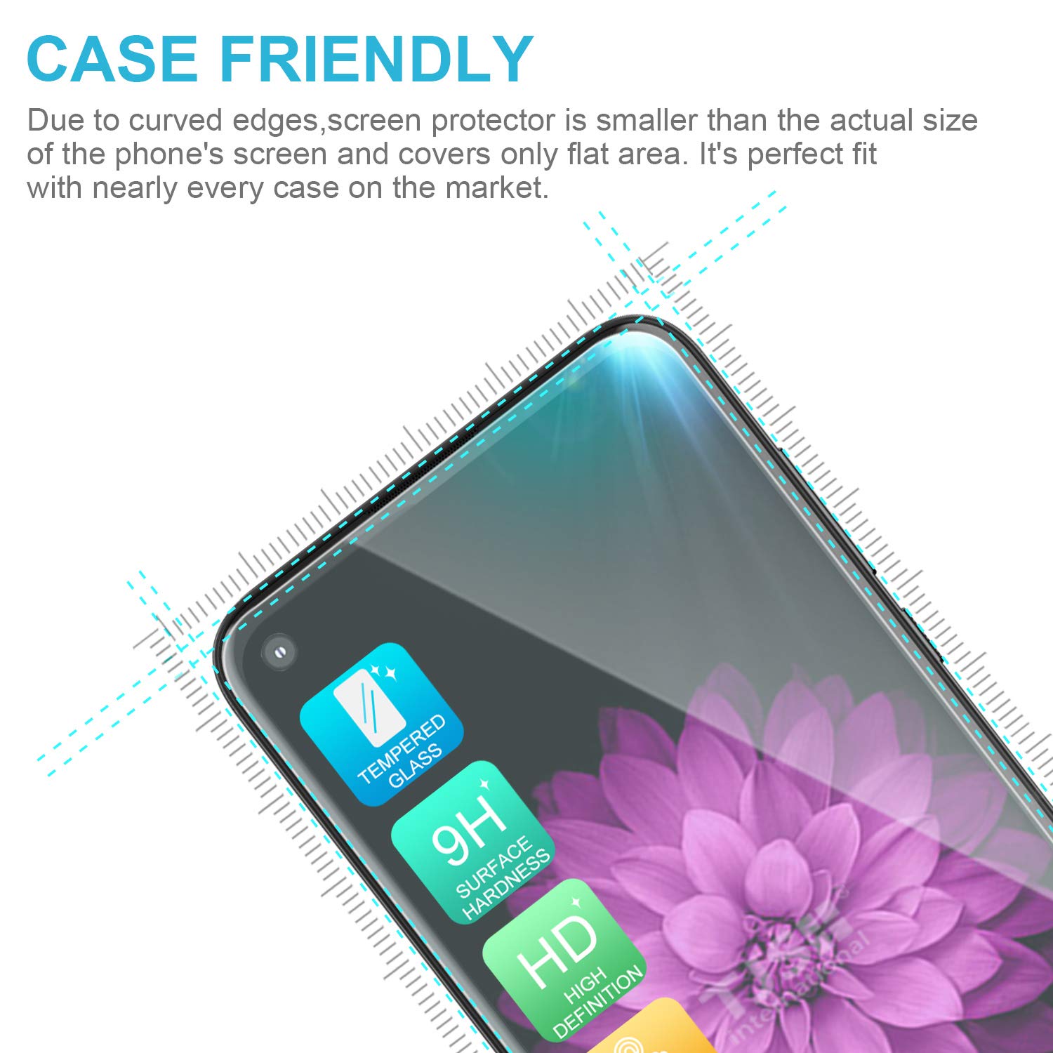 TJS Compatible for OnePlus Nord N30 5G Case, with Tempered Glass Screen Protector, Metal Ring Magnetic Support Kickstand Heavy Duty Drop Protection Cover Phone Case (Blue)