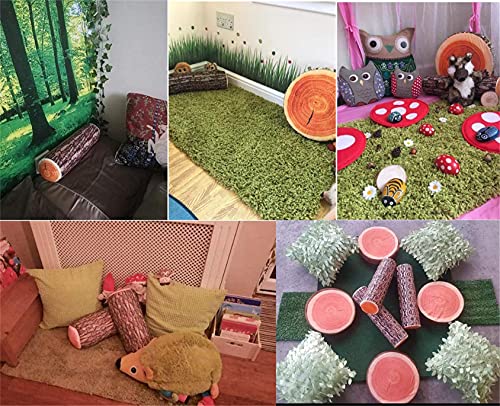 ZHANGXD 2PCS Creative Natural Wood Design Round Long Throw Pillow, Cushion for Home, Couch, Sofa, Bedroom, Living Room Decor, Stump (#1)