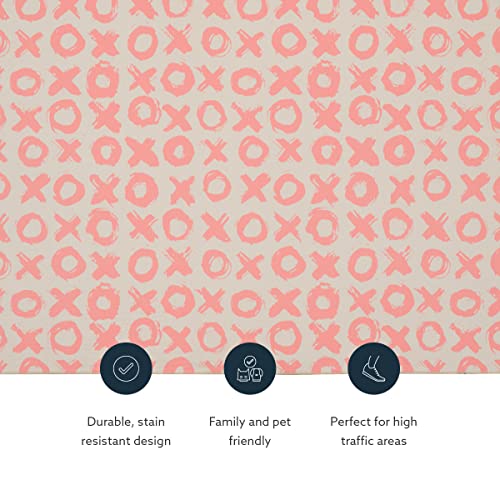 Linon Home Decor Products The Anywhere Washable Rug Boden Ivory & Pink 3' X 5' Accent Rug