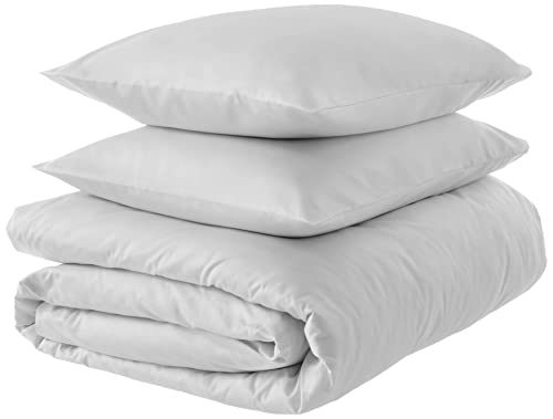 Amazon Aware 100% Organic Cotton 300 Thread Count Duvet Cover Set - Light Gray, King