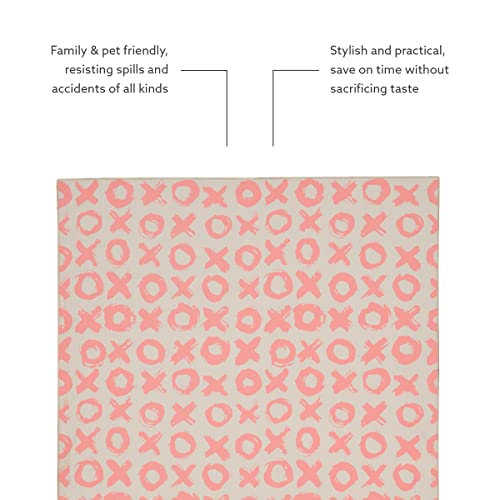 Linon Home Decor Products The Anywhere Washable Rug Boden Ivory & Pink 3' X 5' Accent Rug