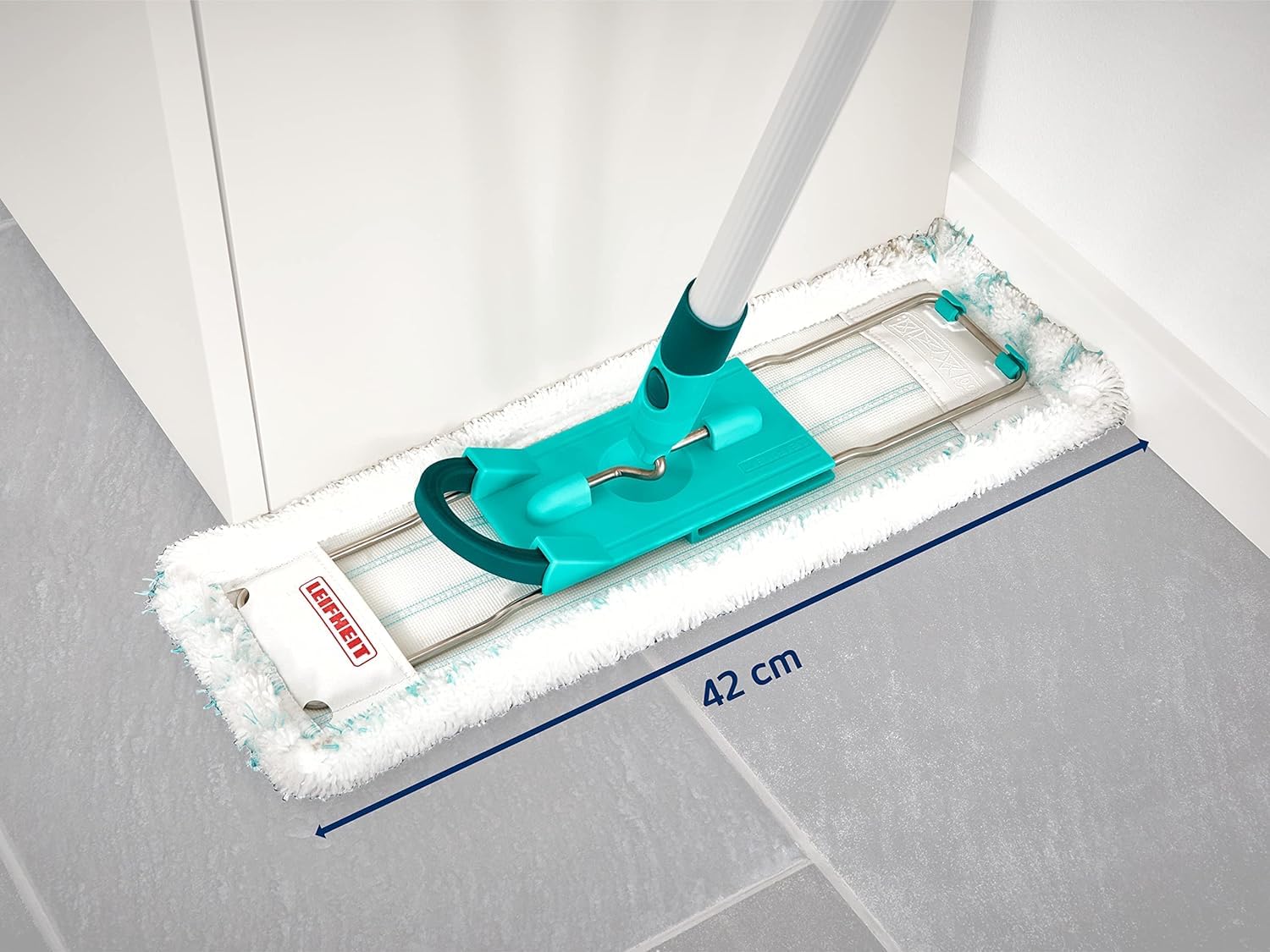 Leifheit Profi Micro Duo Wiper, Folded, for All Smooth Floors, Replacement Cover, 55126, XL 42, Blue