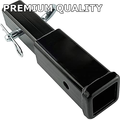 VaygWay Trailer Hitch Receiver Tube Extender – Tube Extenders for 2” Receiver + 7” Length- Heavy Duty 3500 Lbs GTW Pin and Clip (1 Pack)