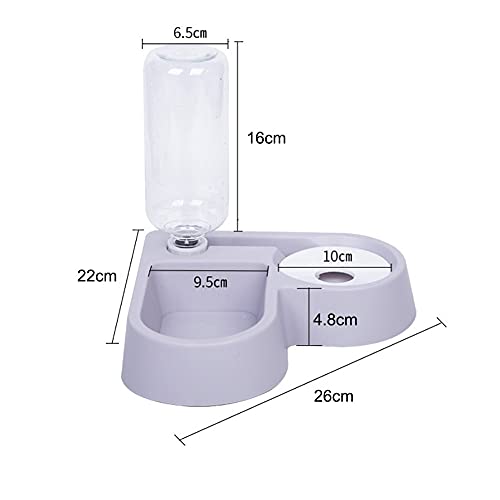 Double Dog Cat Bowls - Pets Water and Food Bowl Set with Automatic Water Bottle, Raised Pet Feeder Bowl for Cats and Small Dogs