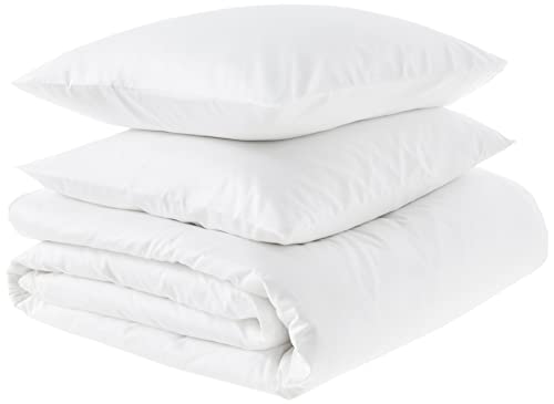 Amazon Aware 100% Organic Cotton 300 Thread Count Duvet Cover Set - White, Full/Queen