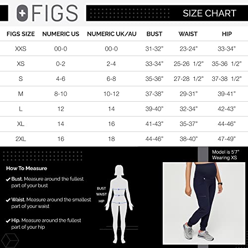 FIGS Zamora Jogger Maternity Scrub Pants for Women - Navy, Tall L