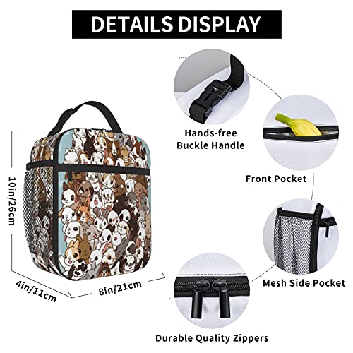 Cute Kawaii Bunny Insulated Lunch Bag Lunch Box Lunch Tote Cooler Reusable Lunch Pail Outdoors Meal Bag