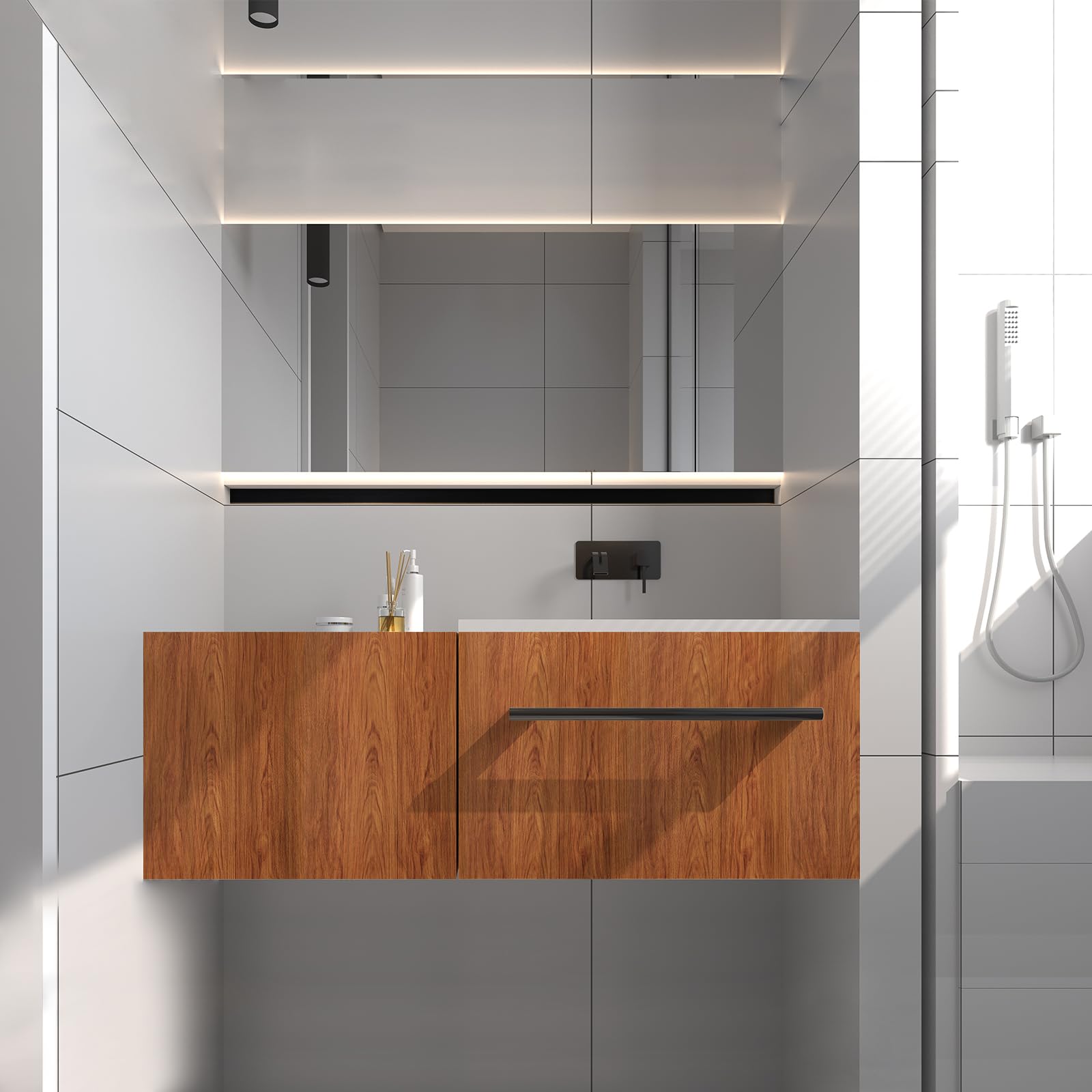 HATOKU 17.7" x 355" Brown Wood Peel and Stick Wallpaper, Contact Paper for Cabinets PVC Self Adhesive Wallpaper for Desk Drawer Shelf Liner
