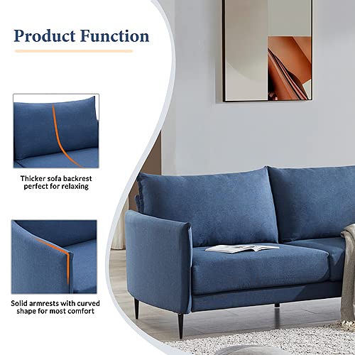 65.8" Modern Design Couch Soft Linen Upholstery Loveseat for Compact Living Space, Apartment, Dorm.