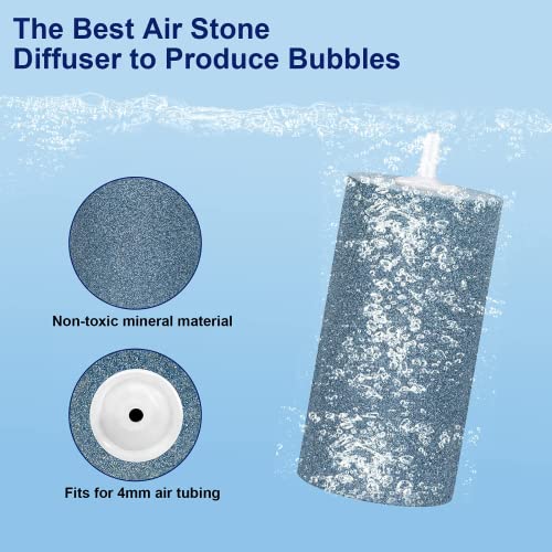 Simple Deluxe 4 X 2 Inch Large Air Stone Cylinder for Fish & Plant in Aquarium and Hydroponics Air Pump, 10 Pack