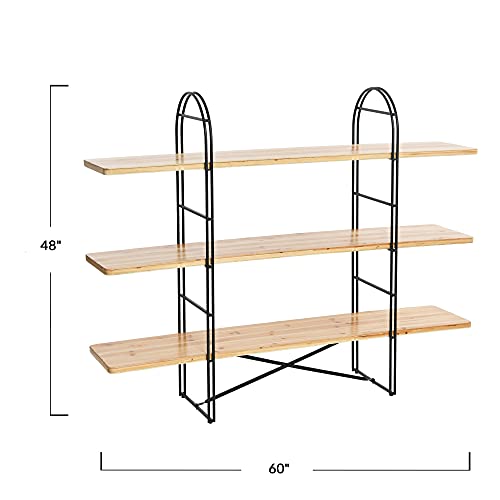 Main + Mesa Eitri Wood and Metal Adjustable Shelving Unit, Nordic Fir