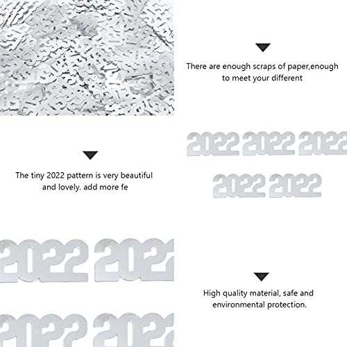 BESTOYARD 3 Packs 2022 Number Confetti Happy New Year 2022 Paper Scatter Confetti Scene Layout Prop Table Centerpiece Decor for Home Bar Party Supplies Silver