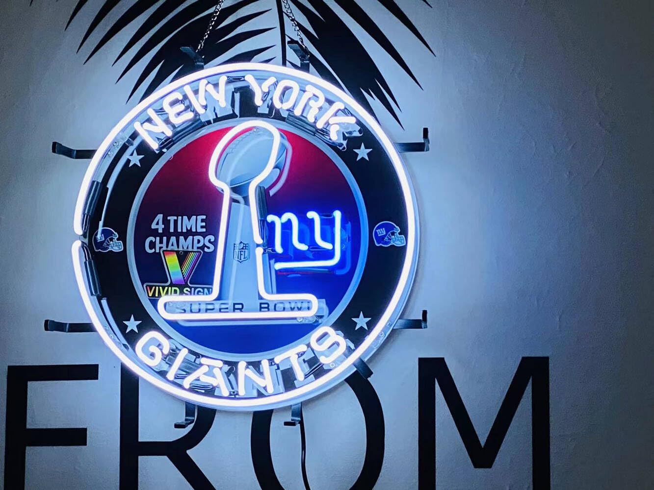Queen Sense 16"x16" New York 4 Times Champions Neon Sign Light Lamp with HD Vivid Printing Tech Artwork A120NYG4TSBCVVD