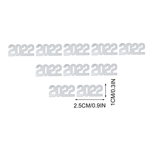 BESTOYARD 3 Packs 2022 Number Confetti Happy New Year 2022 Paper Scatter Confetti Scene Layout Prop Table Centerpiece Decor for Home Bar Party Supplies Silver
